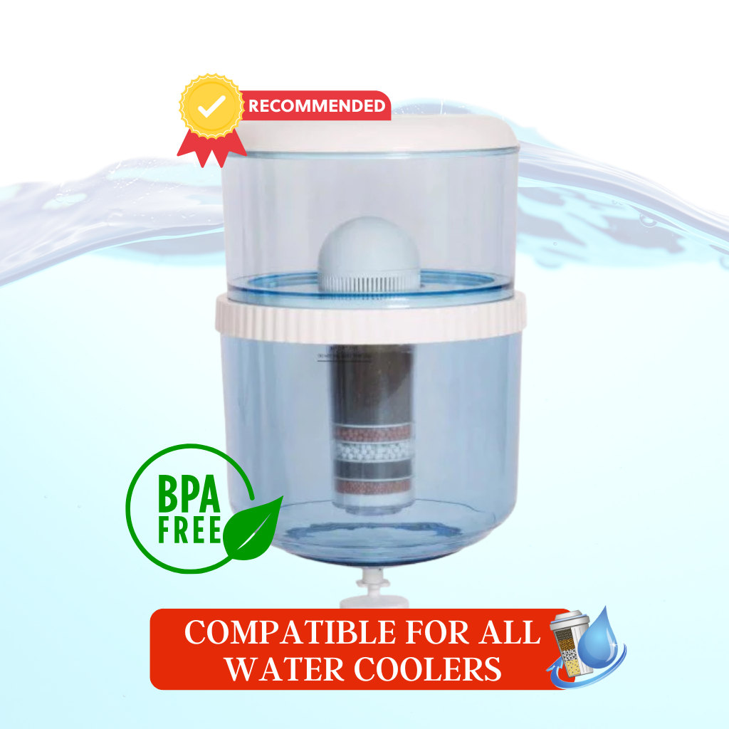 ACE Large Blue Stripe Ceramic Water Dispenser - Ace Water Shop
