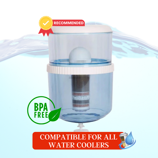 ACE Large Blue Stripe Ceramic Water Dispenser - Ace Water Shop